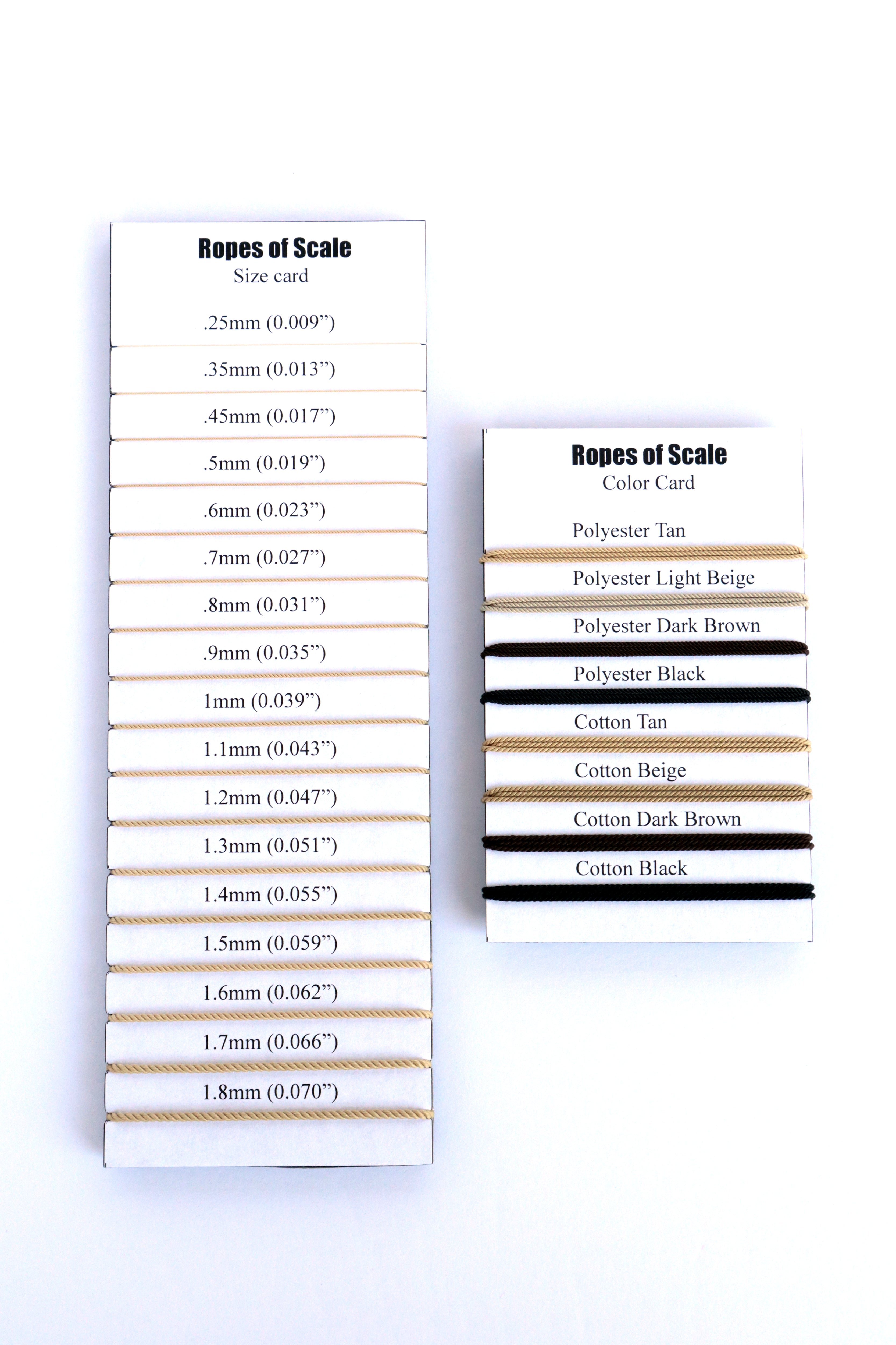 Sample cards – Ropes of Scale
